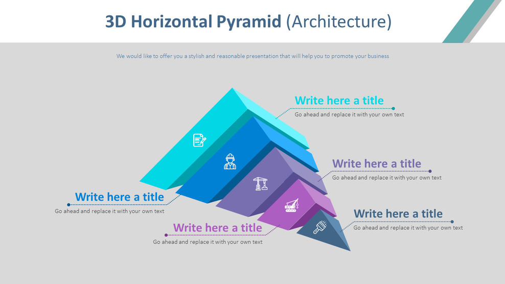 3D Horizontal Pyramid Diagram (Architecture)