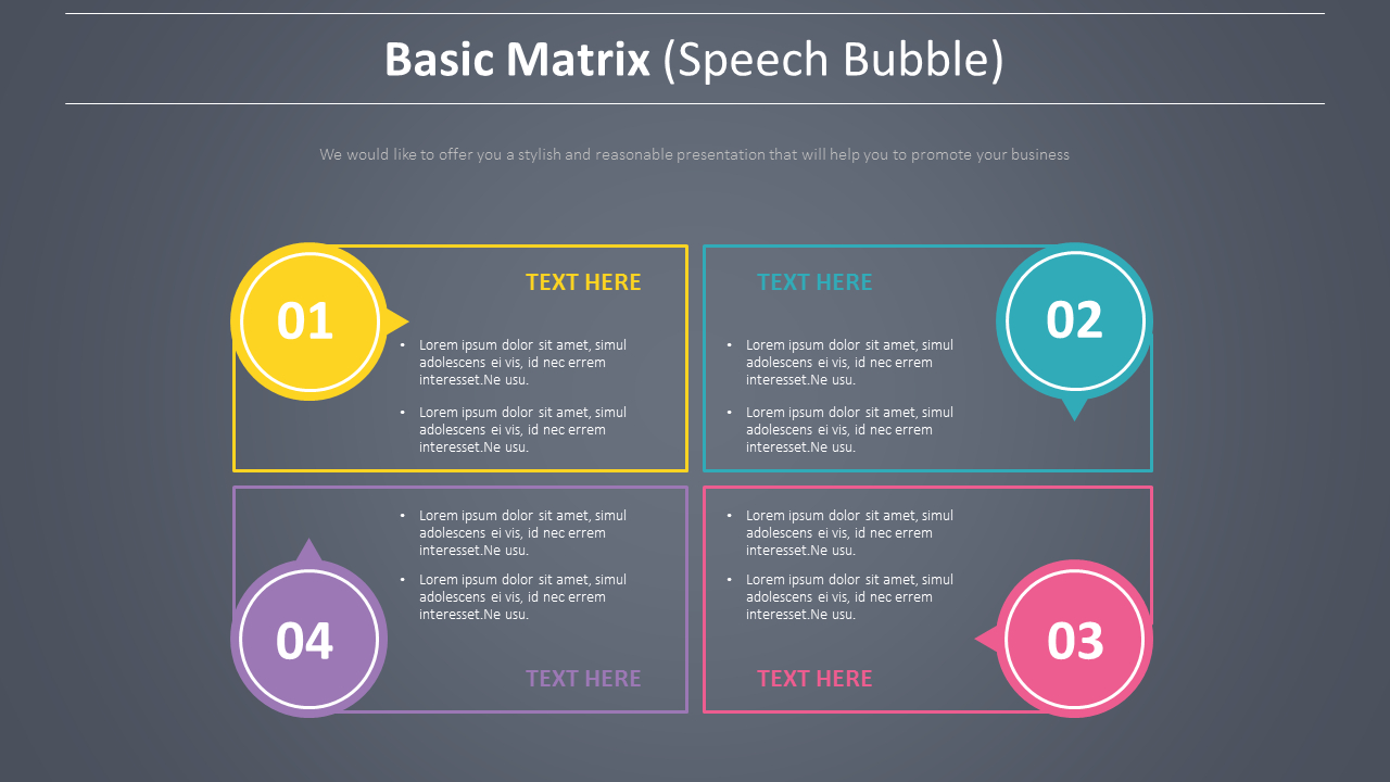 Basic Matrix Diagram (Speech Bubble)|Relationship