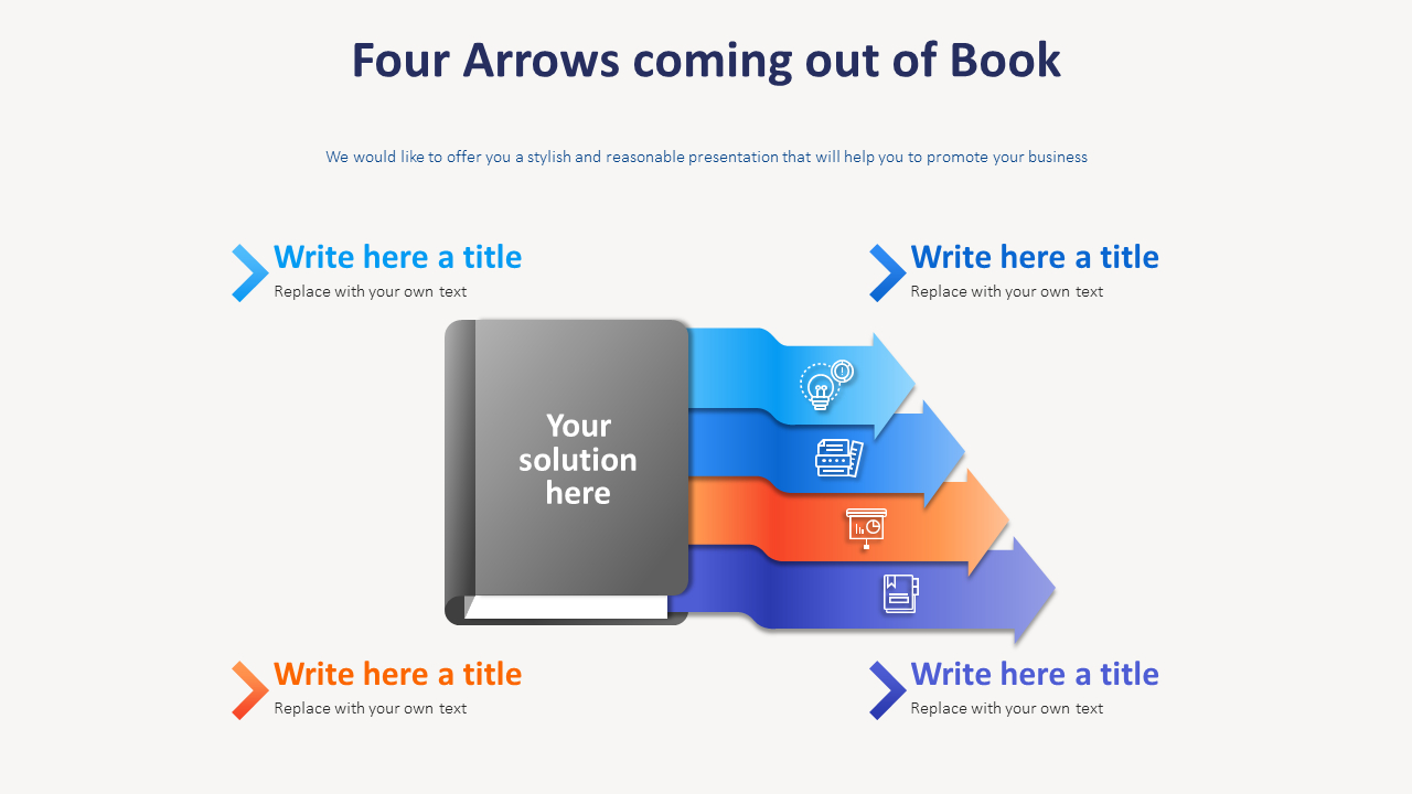 Four Arrows coming out of Book Diagram