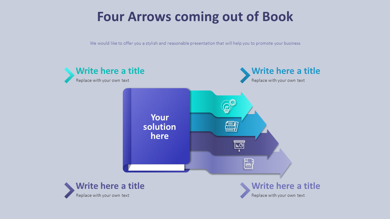 Four Arrows coming out of Book Diagram