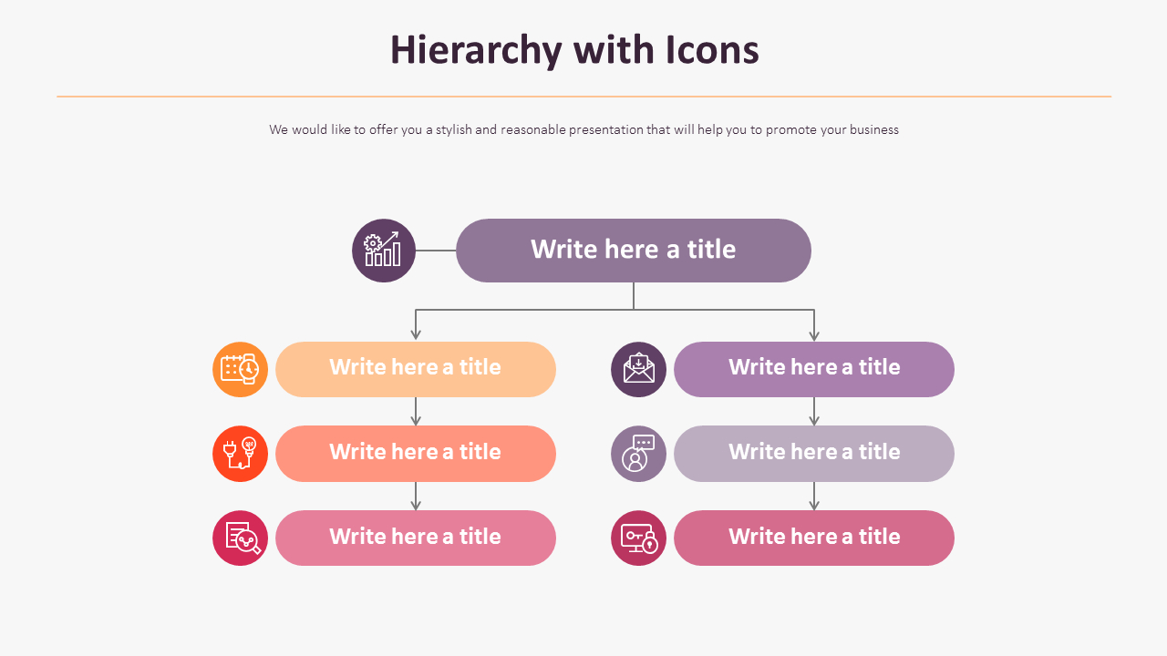 Hierarchy with Icons Diagram