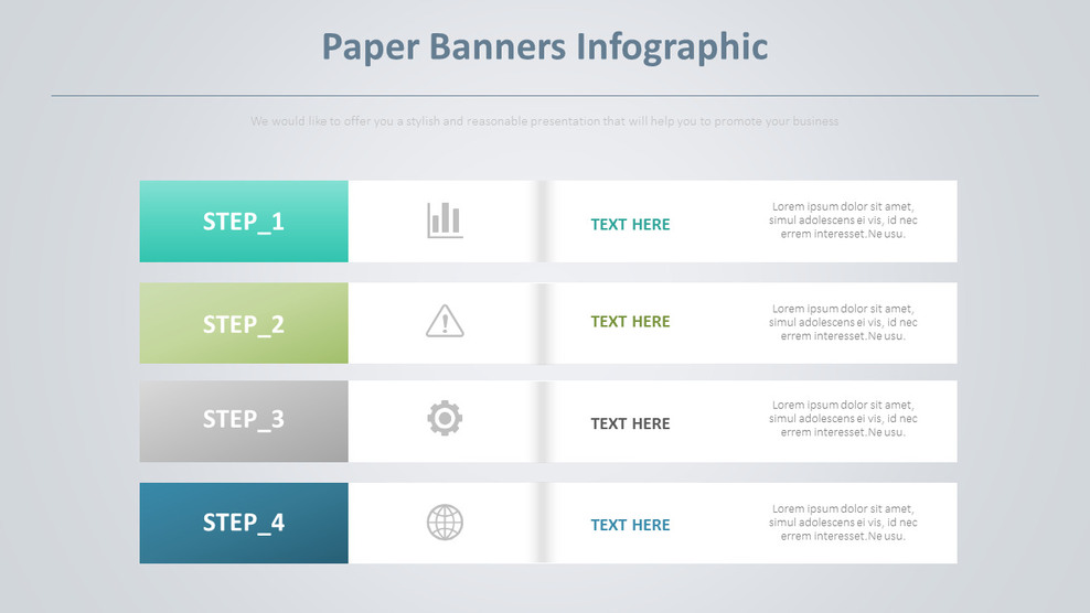 Paper Banners Infographic Diagram|Process