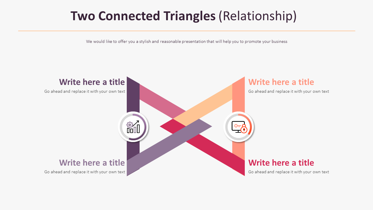 Two Connected Triangles Diagram (Relationship)