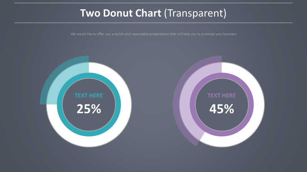 Two Donut Chart Diagram (Transparent)