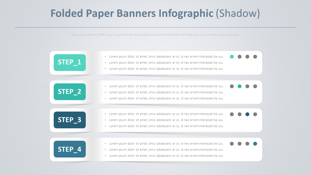 Folded Paper Banners Infographic Diagram (Shadow)|Process