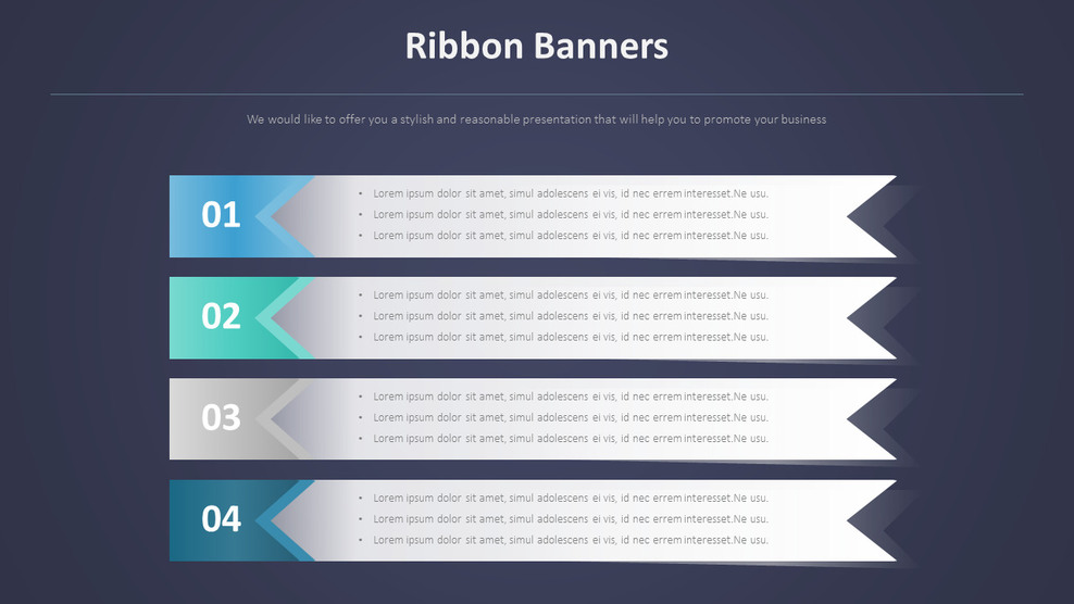 Ribbon Banners Diagram|List