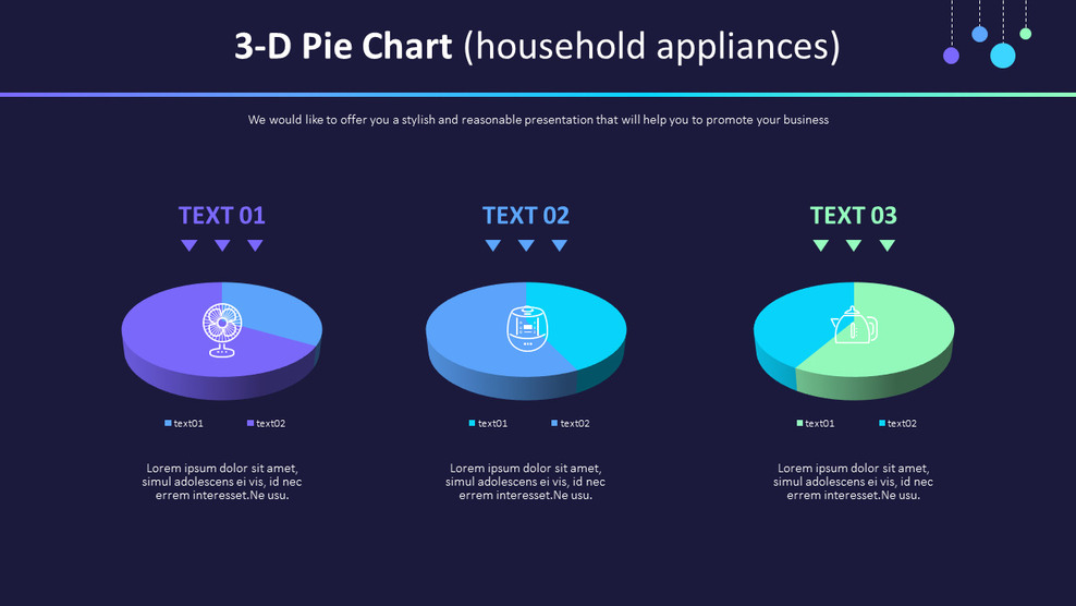 3-D Pie Chart (household appliances)