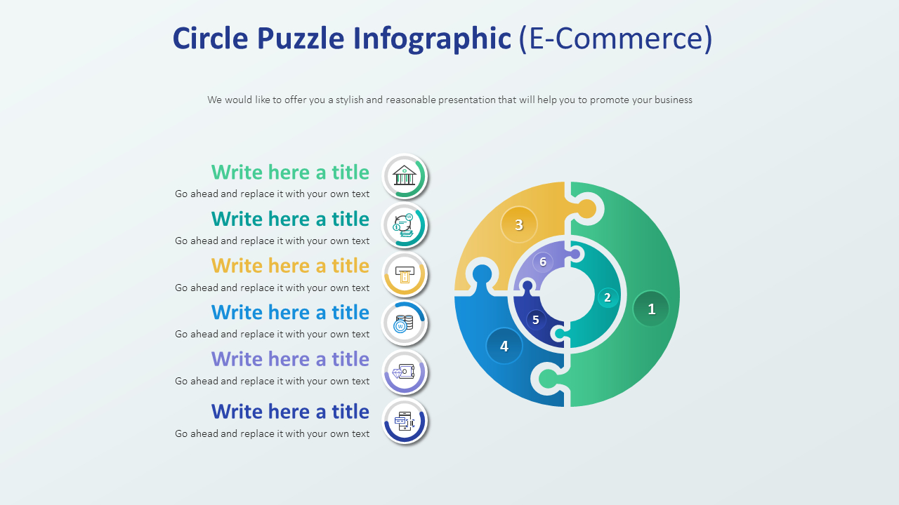 Circle Puzzle Infographic Diagram (E-Commerce)
