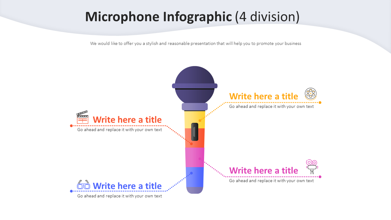 Microphone Infographic Diagram (4 division)
