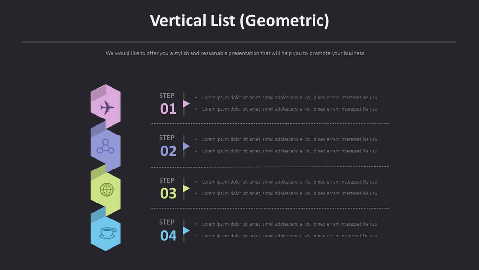 Vertical List Diagram (Geometric)|Process