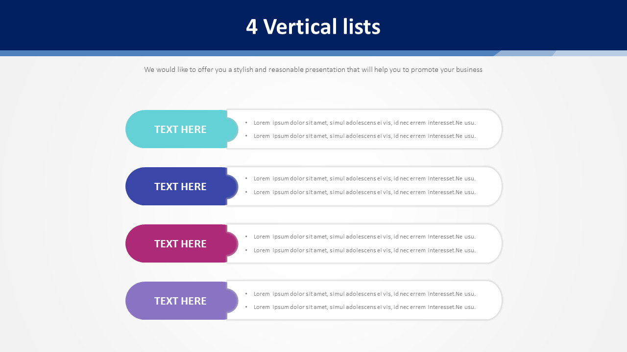 4 Vertical lists Diagram