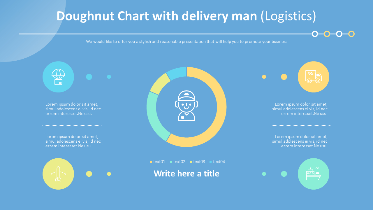 Doughnut Chart with delivery man (Logistics)