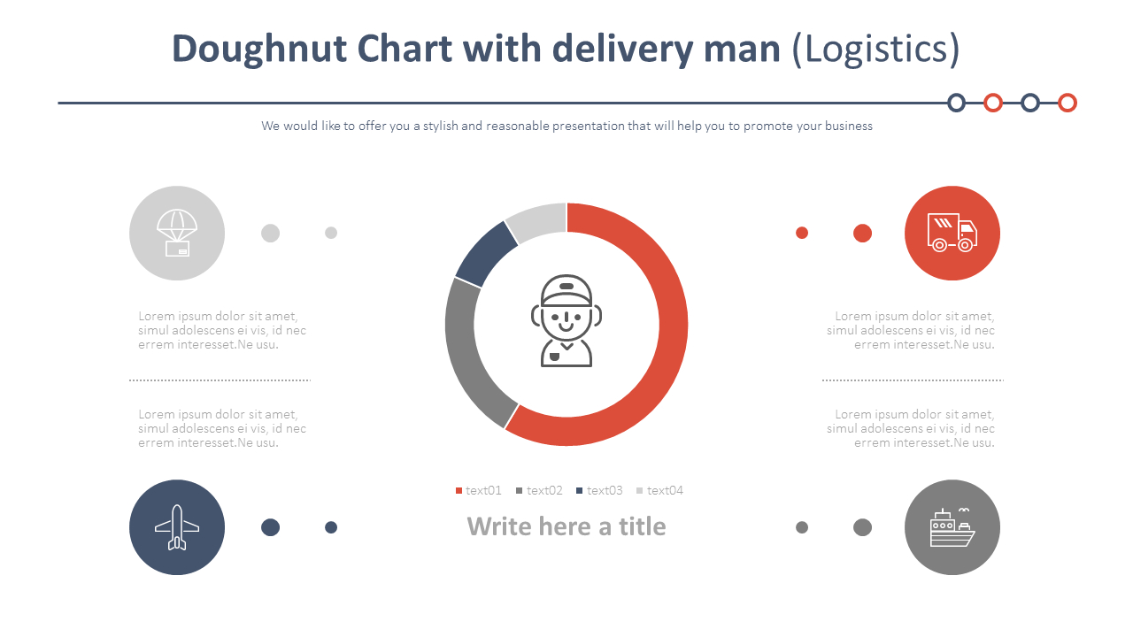 Doughnut Chart with delivery man (Logistics)