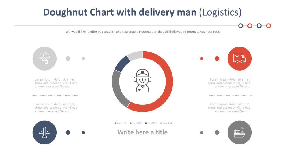 Doughnut Chart with delivery man (Logistics)