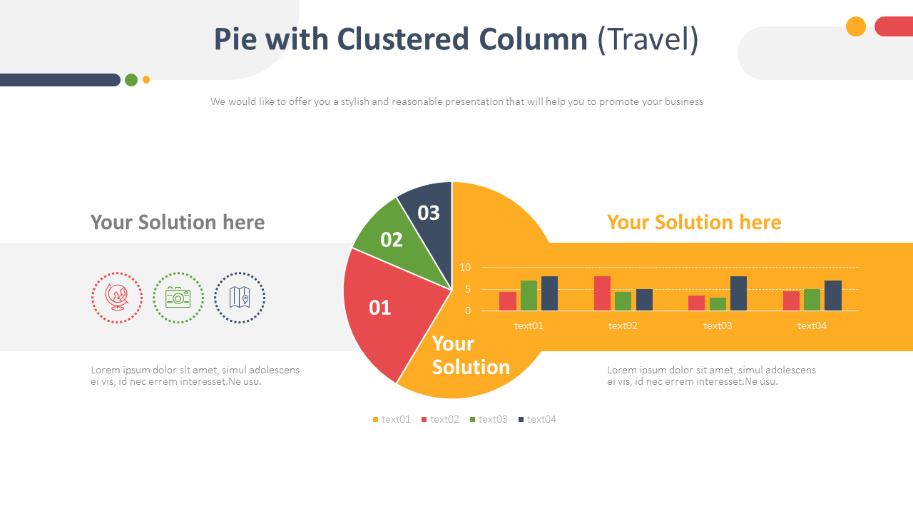 Pie with Clustered Column (Travel)|Chart