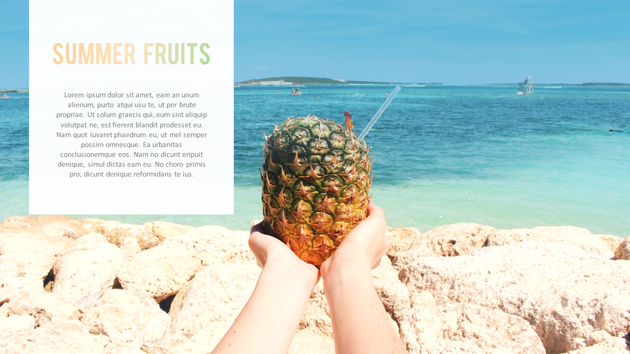 Summer pineapple & watermelon PowerPoint Templates Design
