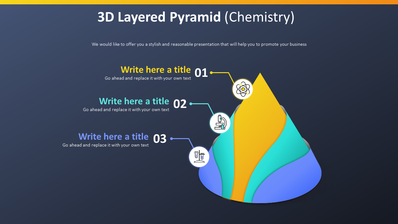 3D Layered Pyramid Diagram (Chemistry)