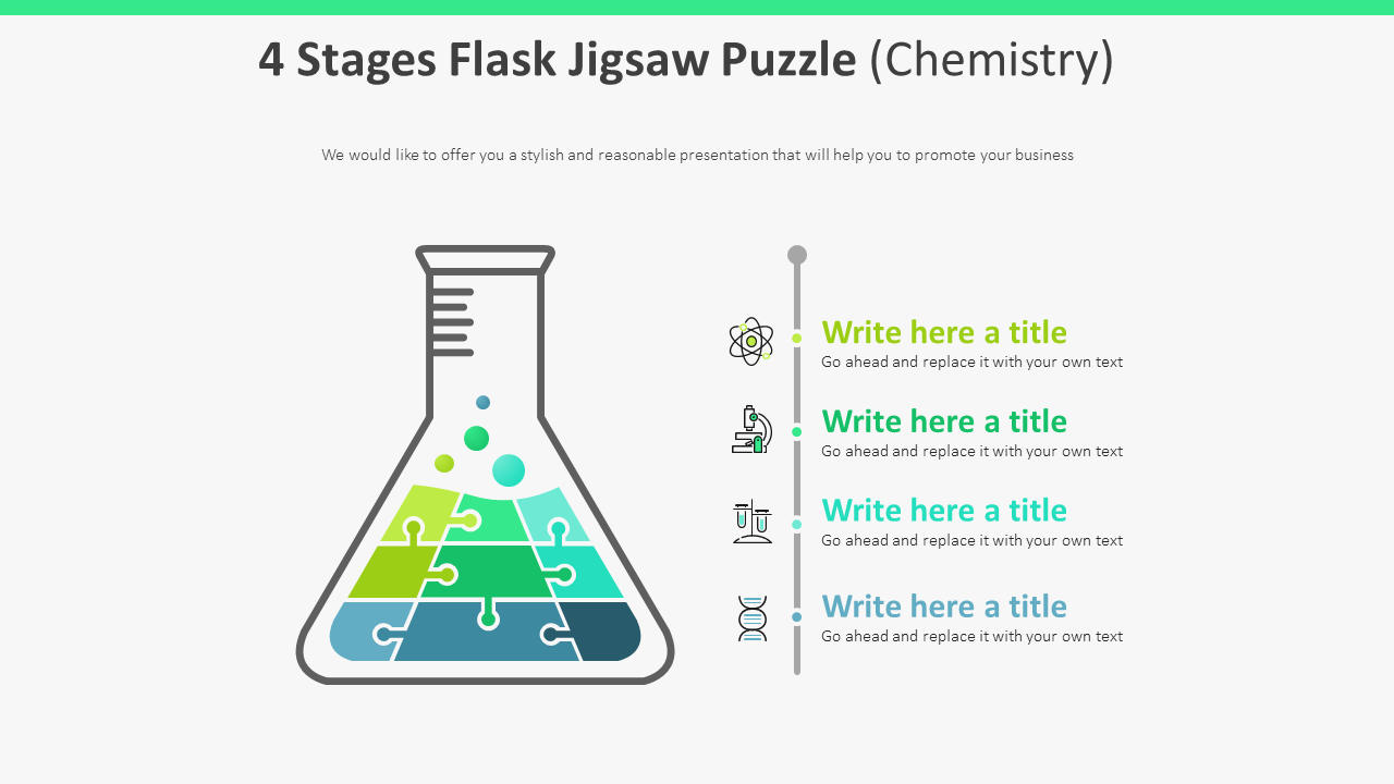 4 Stages Flask Jigsaw Puzzle 다이어그램 (화학)