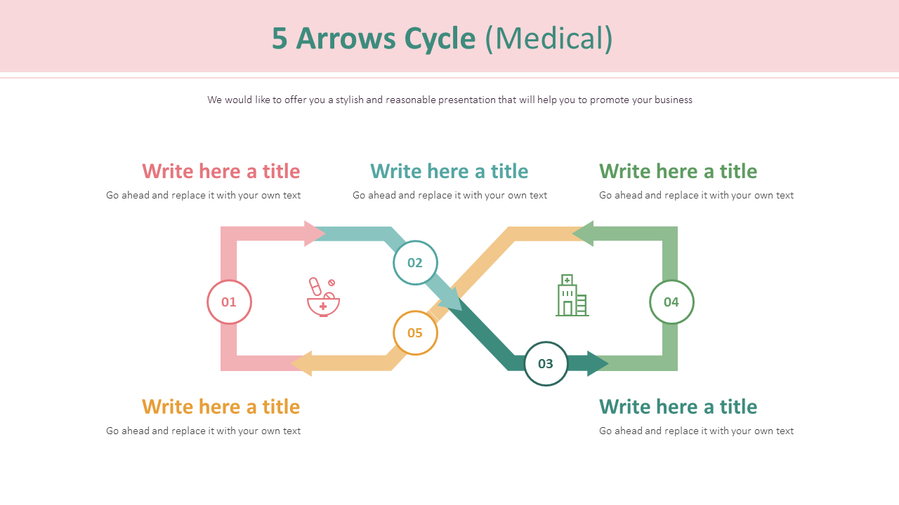 5 Arrows Cycle Diagram (Medical)