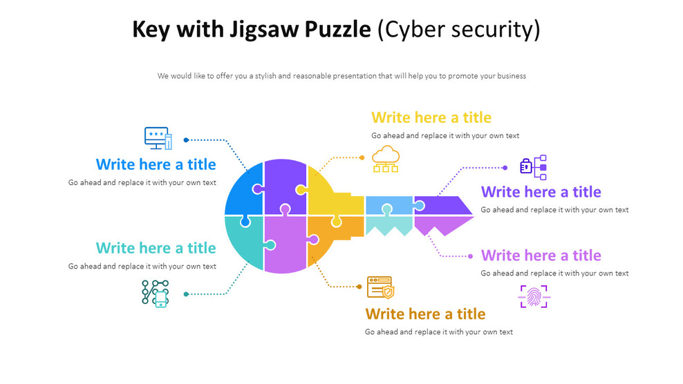 Key with Jigsaw Puzzle Diagram (Cyber security)