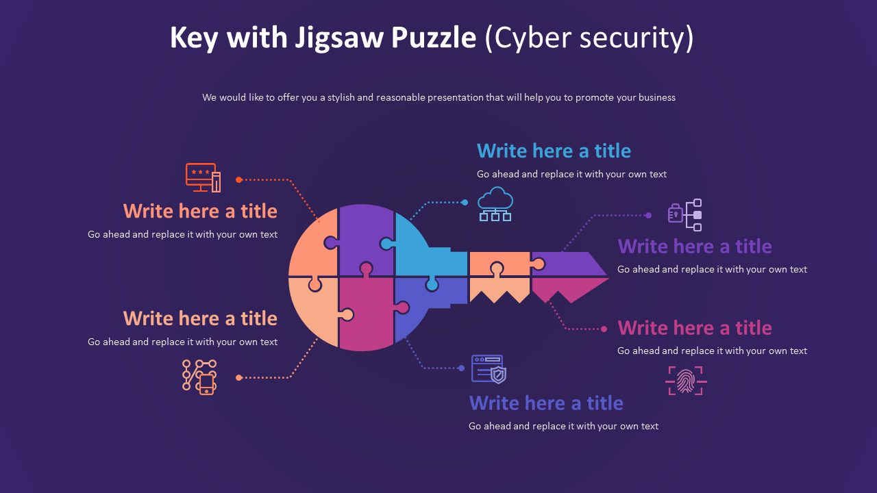 Key with Jigsaw Puzzle Diagram (Cyber security)