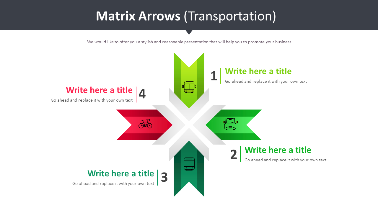 Matrix Arrows Diagram (Transportation)