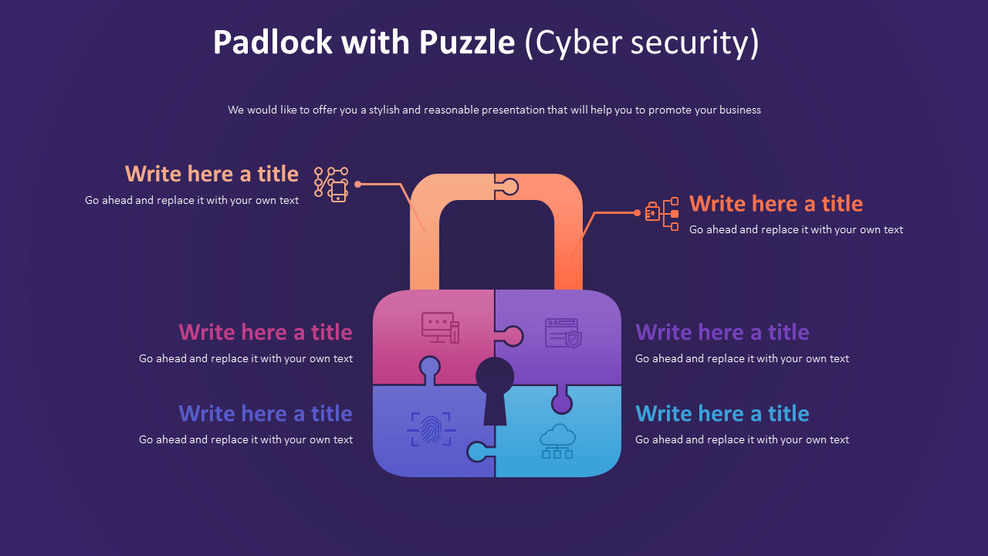 Padlock with Puzzle Diagram (Cyber security)