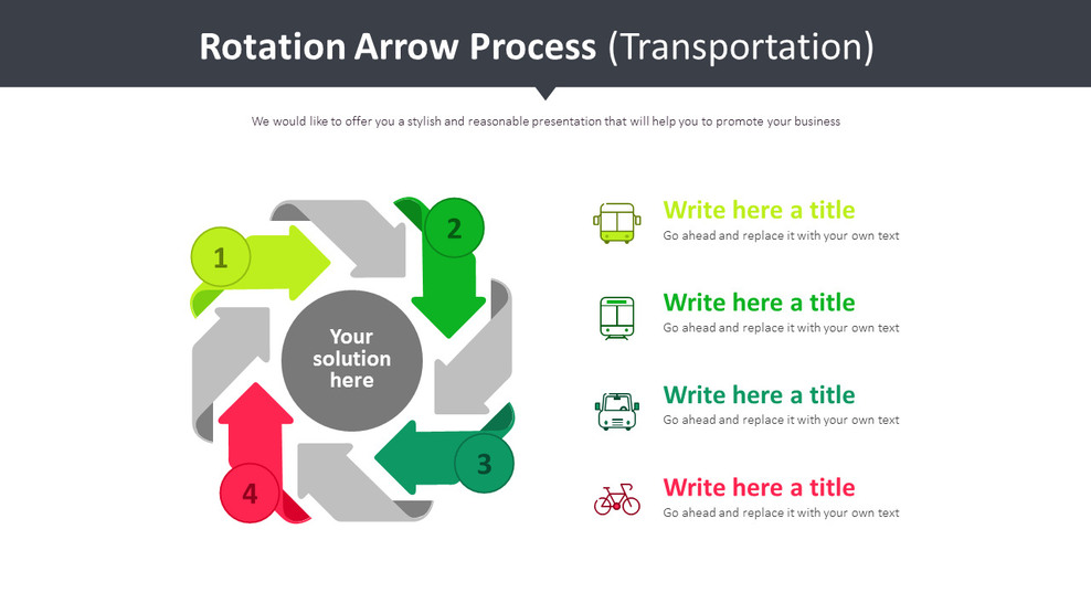 Rotation Arrow Process Diagram (Transportation)