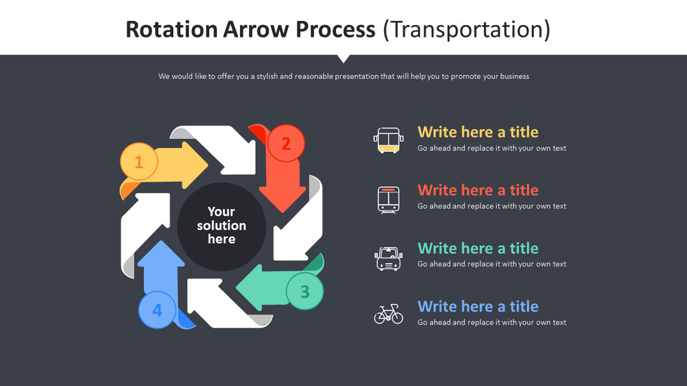 Rotation Arrow Process Diagram (Transportation)