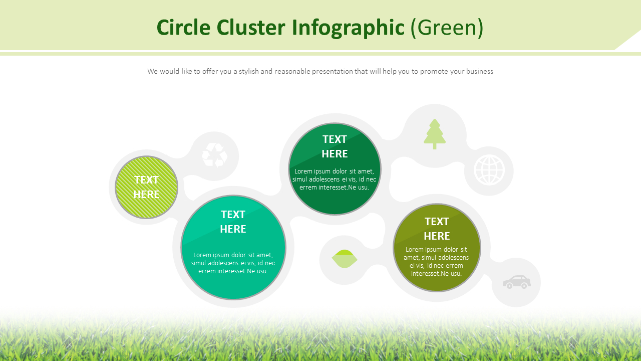 Circle Cluster Infographic Diagram (Green)