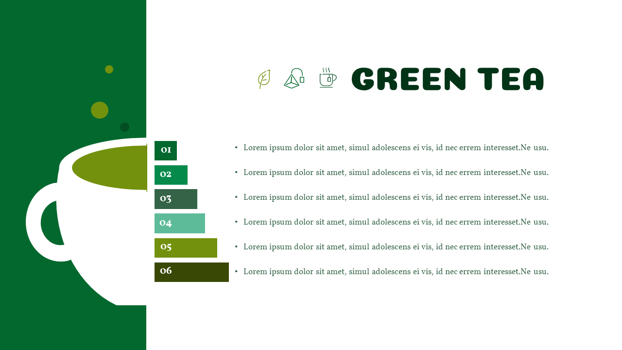 Green Tea Presentation PowerPoint Templates Design