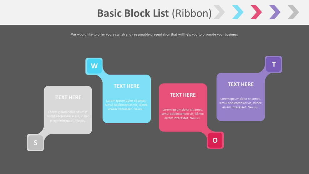 Basic Block List Diagram (Ribbon)|SWOT