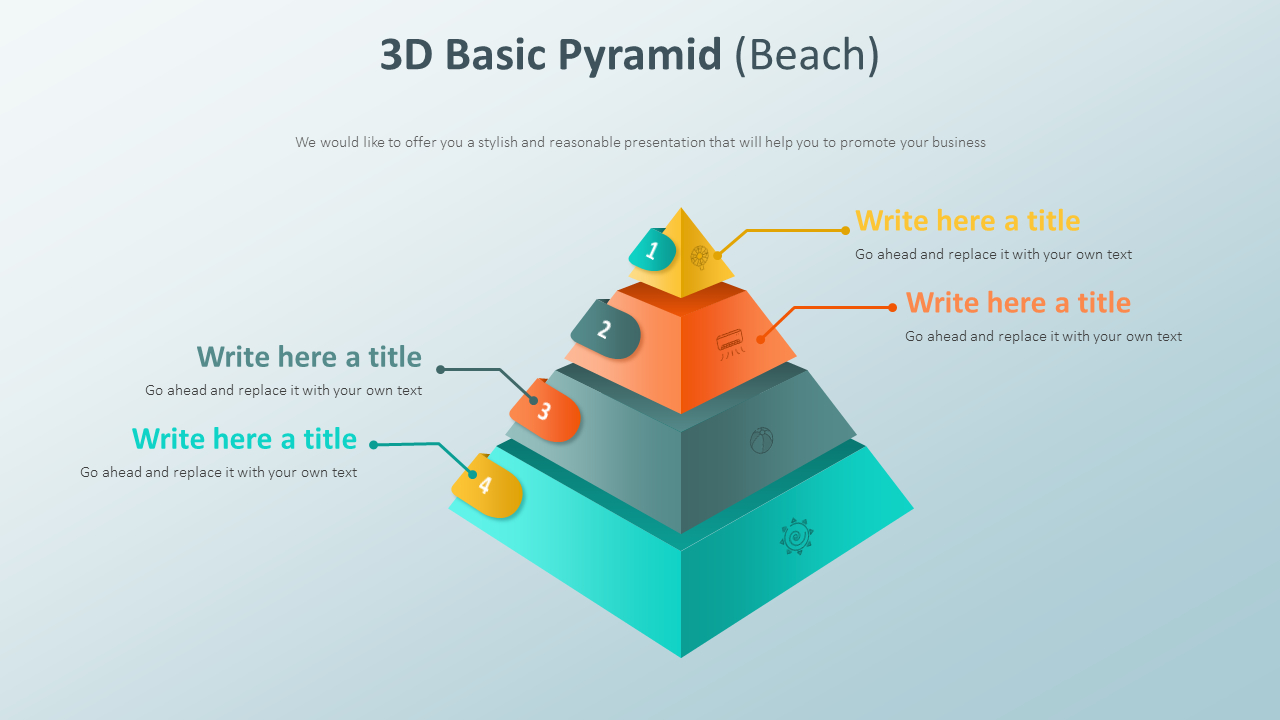 3D Basic Pyramid Diagram (Beach)