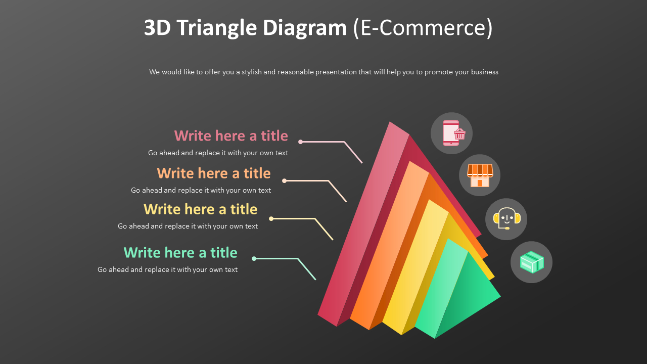 3D Triangle Diagram Diagram (E-Commerce)