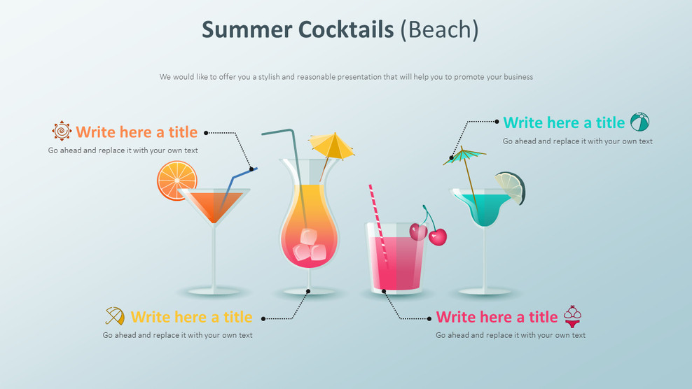 Summer Cocktails Diagram (Beach)|Infographics