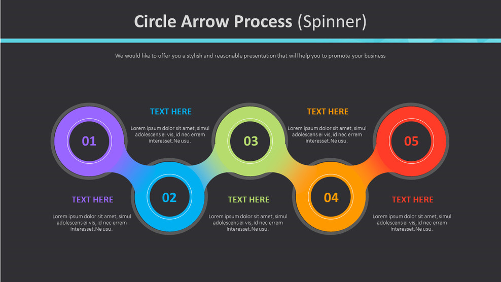Diagrama de proceso de flecha circular (ruleta)