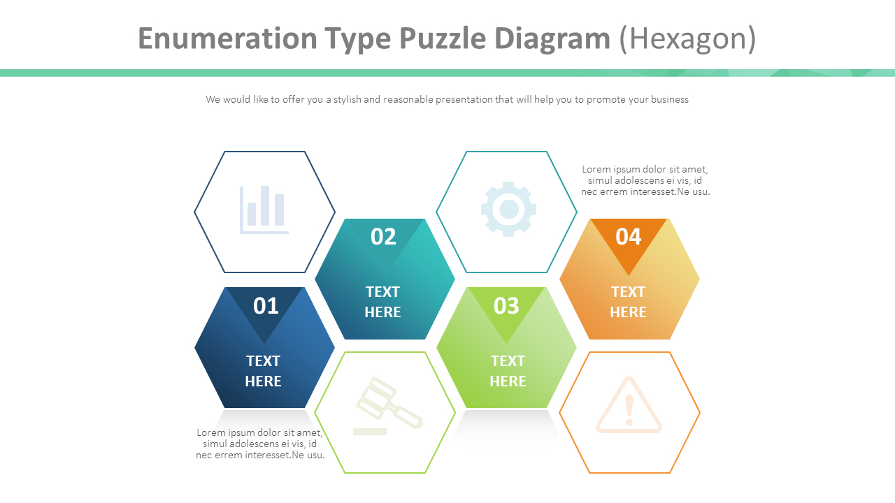 Enumeration Type Puzzle Diagram (Hexagon)