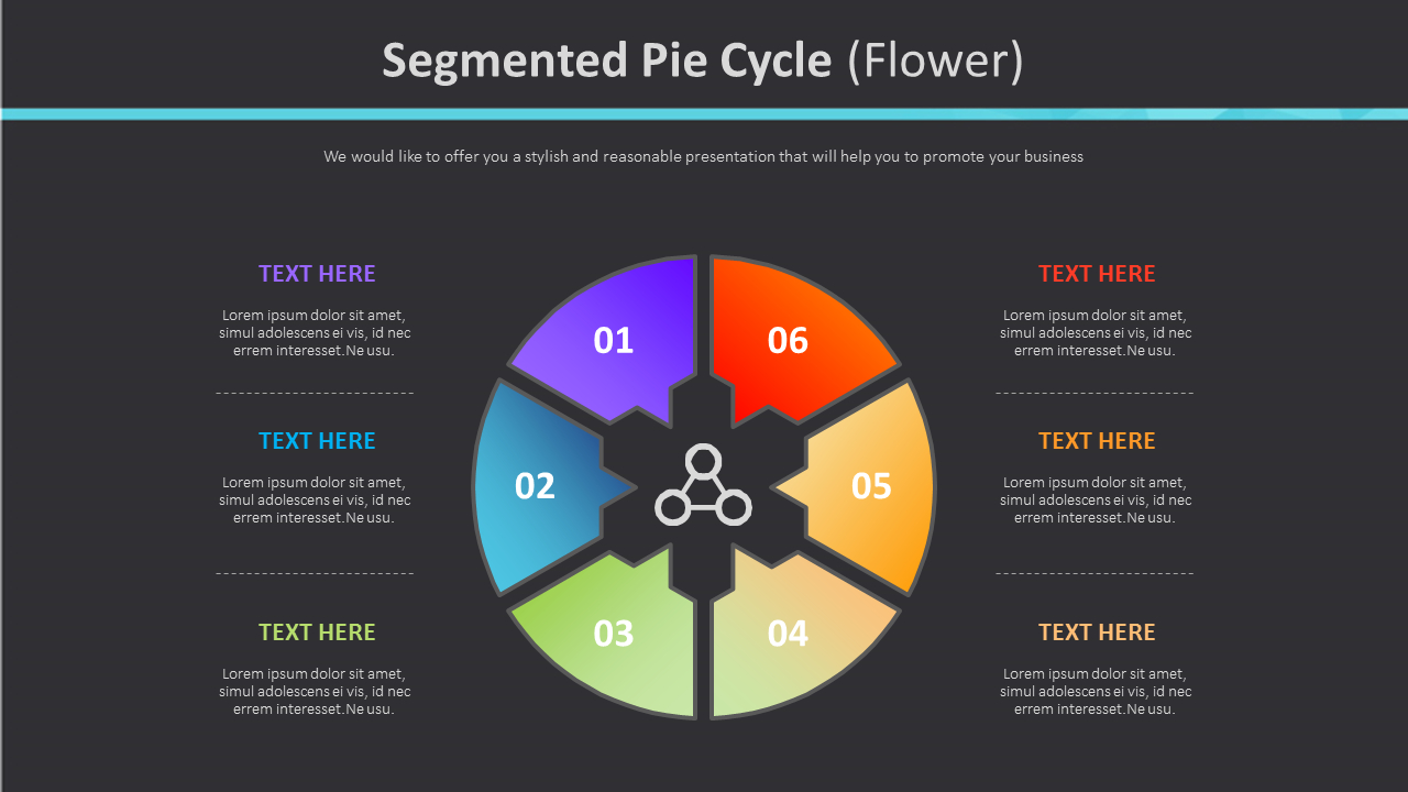 Segmented Pie Cycle Diagram (Flower)