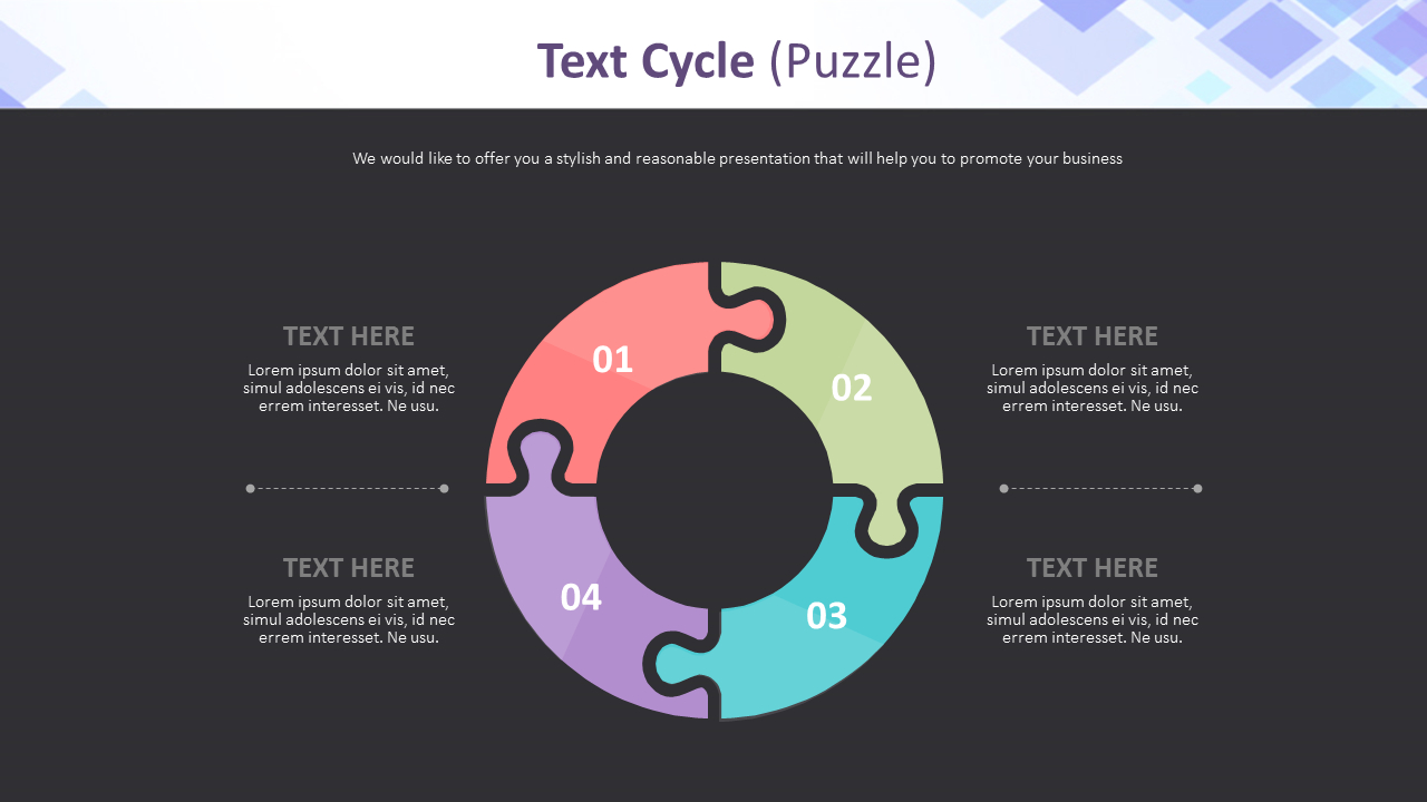 Diagrama de ciclo de texto (rompecabezas)