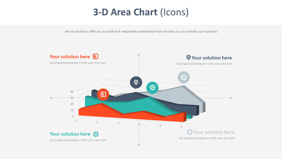 3-D Area Chart (Icons)