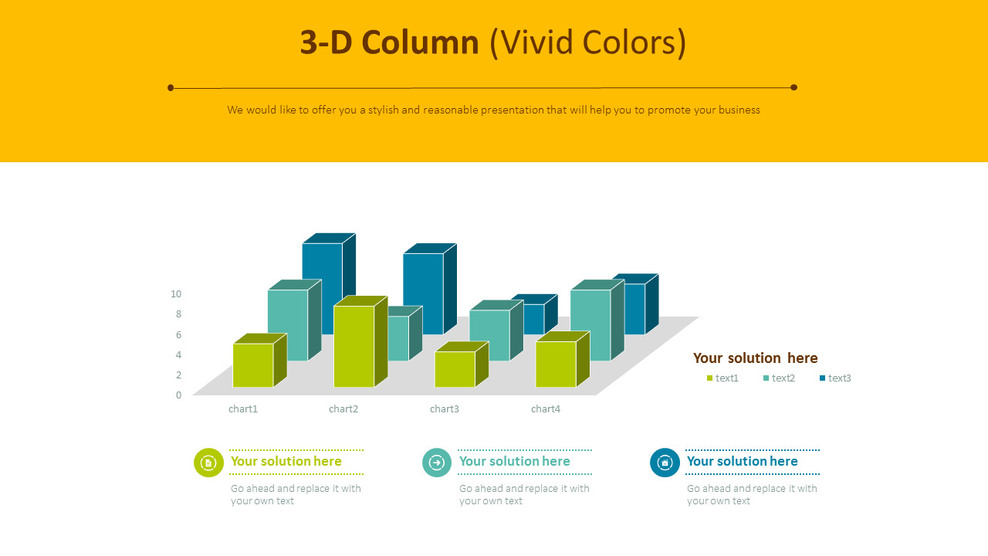 3-D Column (Vivid Colors)|Chart