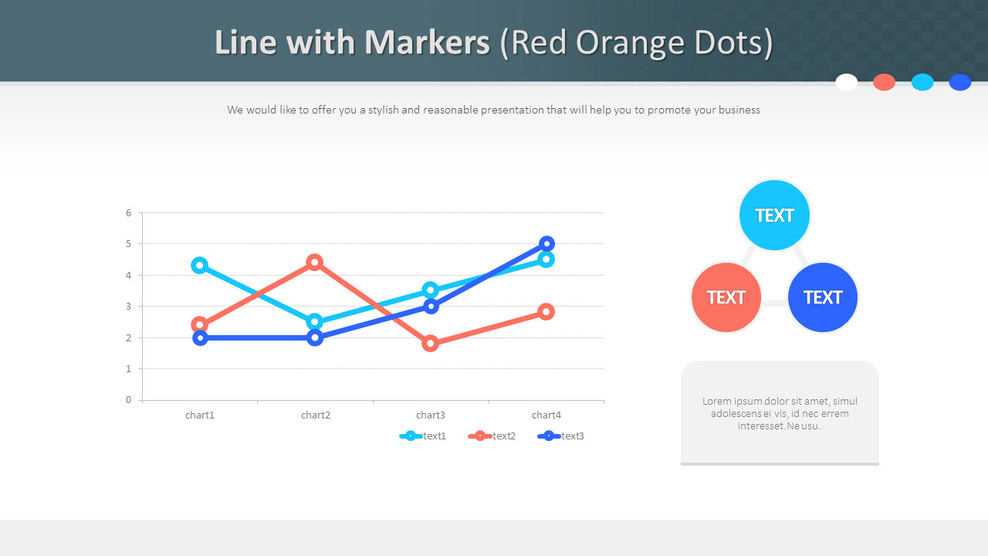 Line with Markers (Red Orange Dots)