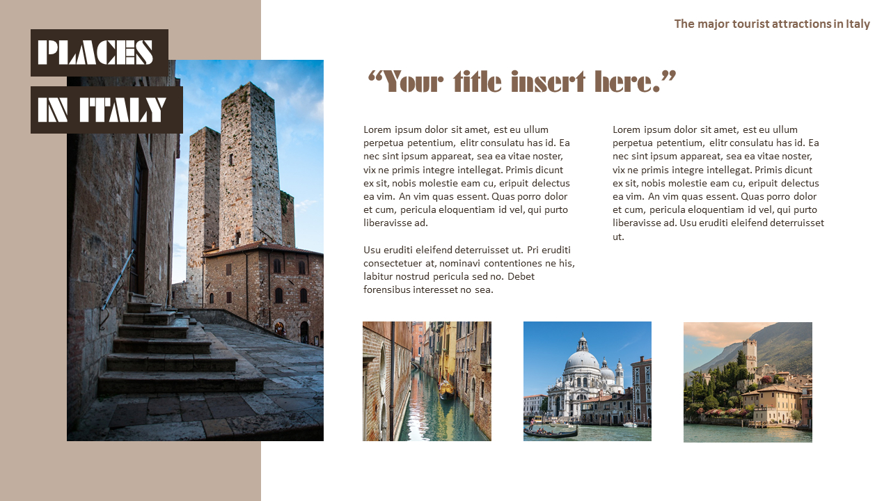 The Major Tourist Attractions In Italy Theme PPT Templates