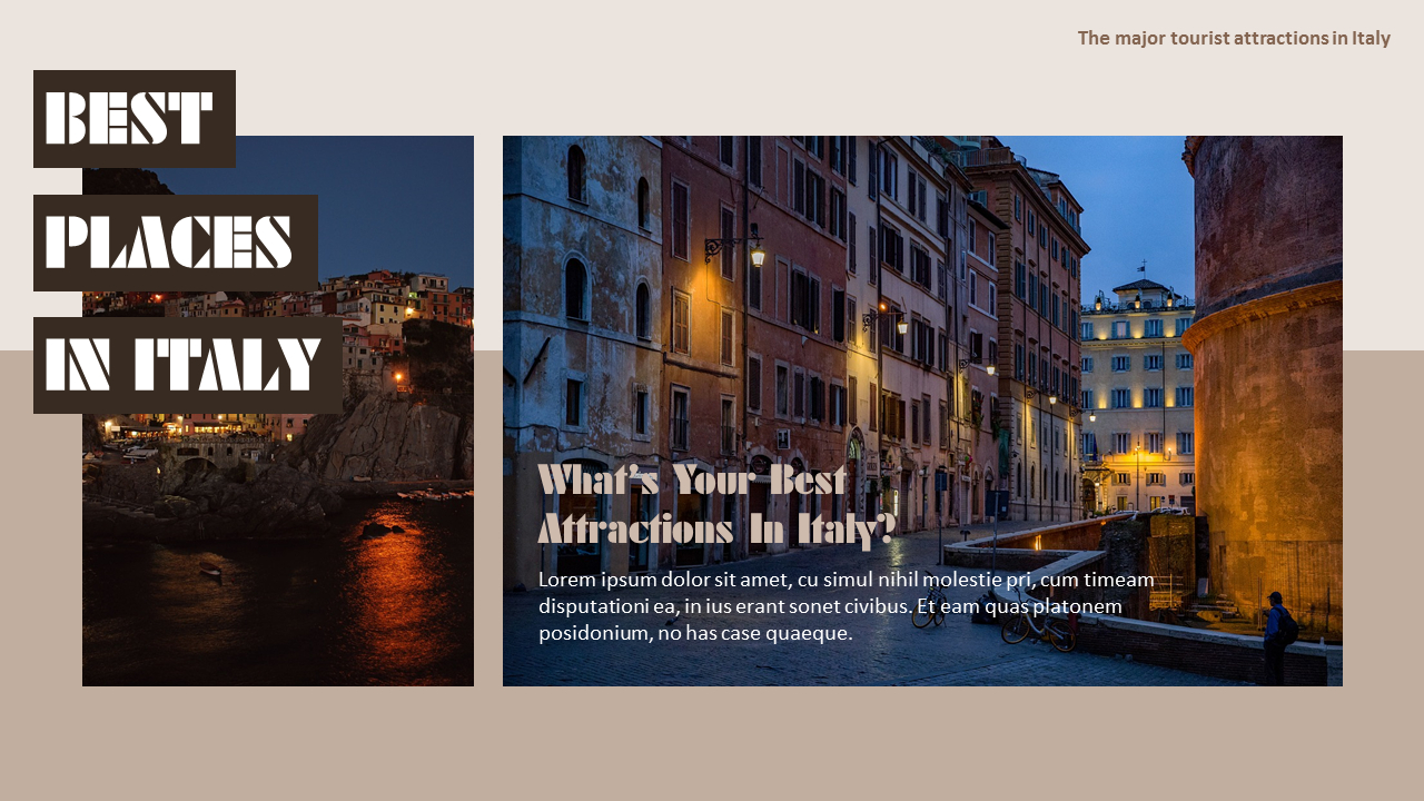 The Major Tourist Attractions In Italy Theme PPT Templates