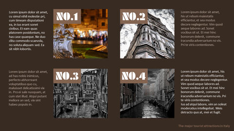 The Major Tourist Attractions In Italy Theme PPT Templates