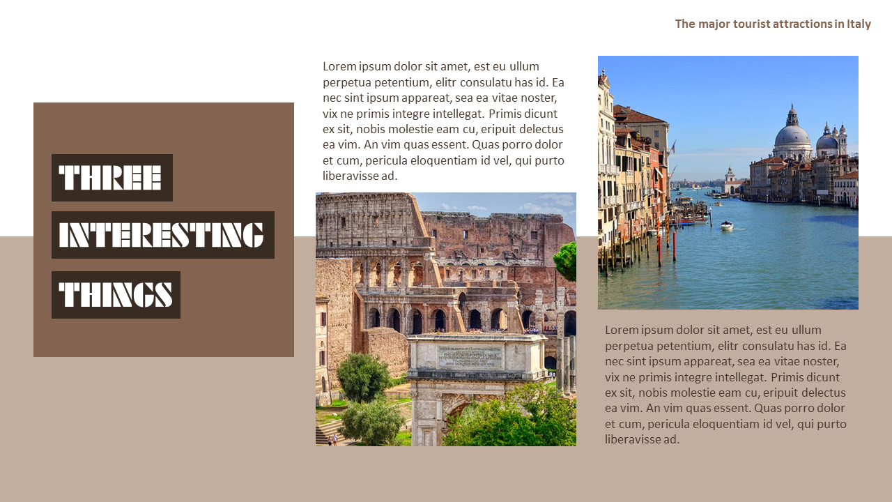 The Major Tourist Attractions In Italy Theme PPT Templates