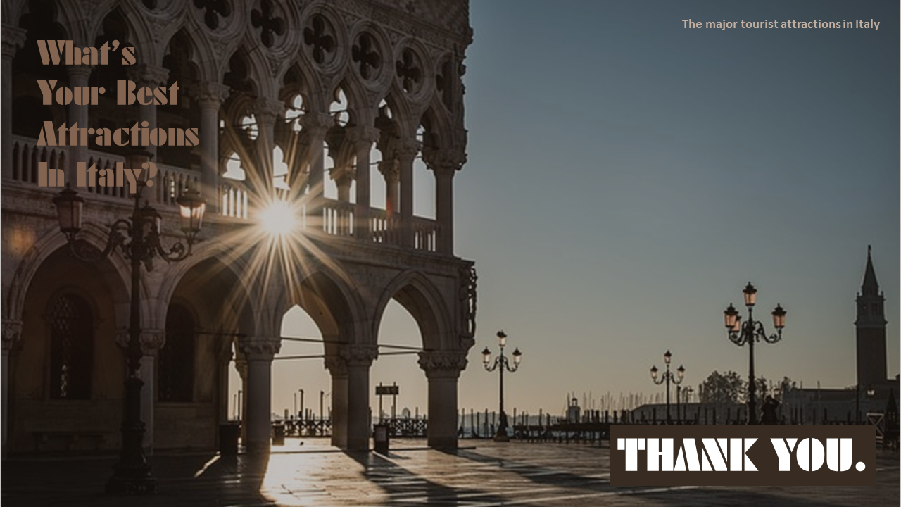 The Major Tourist Attractions In Italy Theme PPT Templates