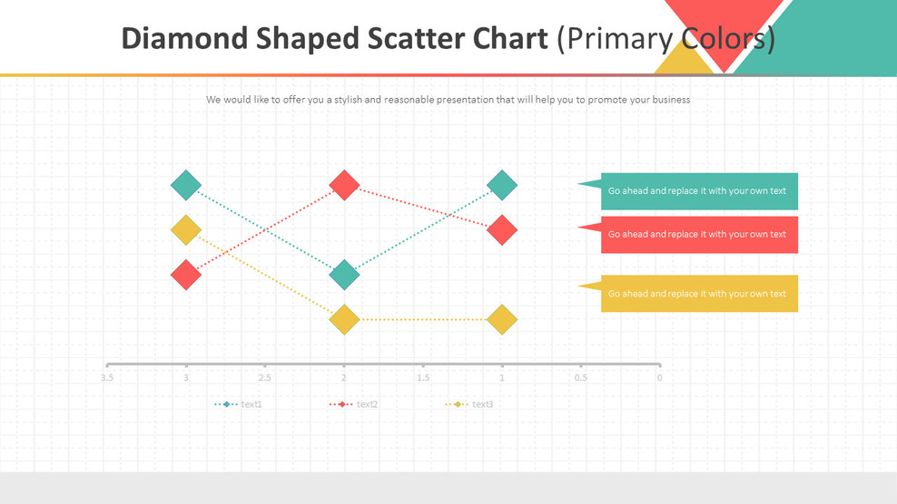 Diamond Shaped Scatter Chart (Primary Colors)