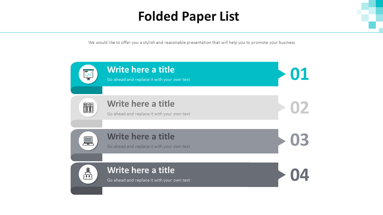 Folded Paper List Diagram