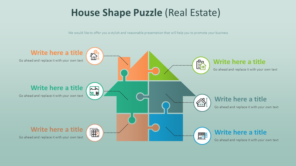 House Shape Puzzle Diagram (Real Estate)